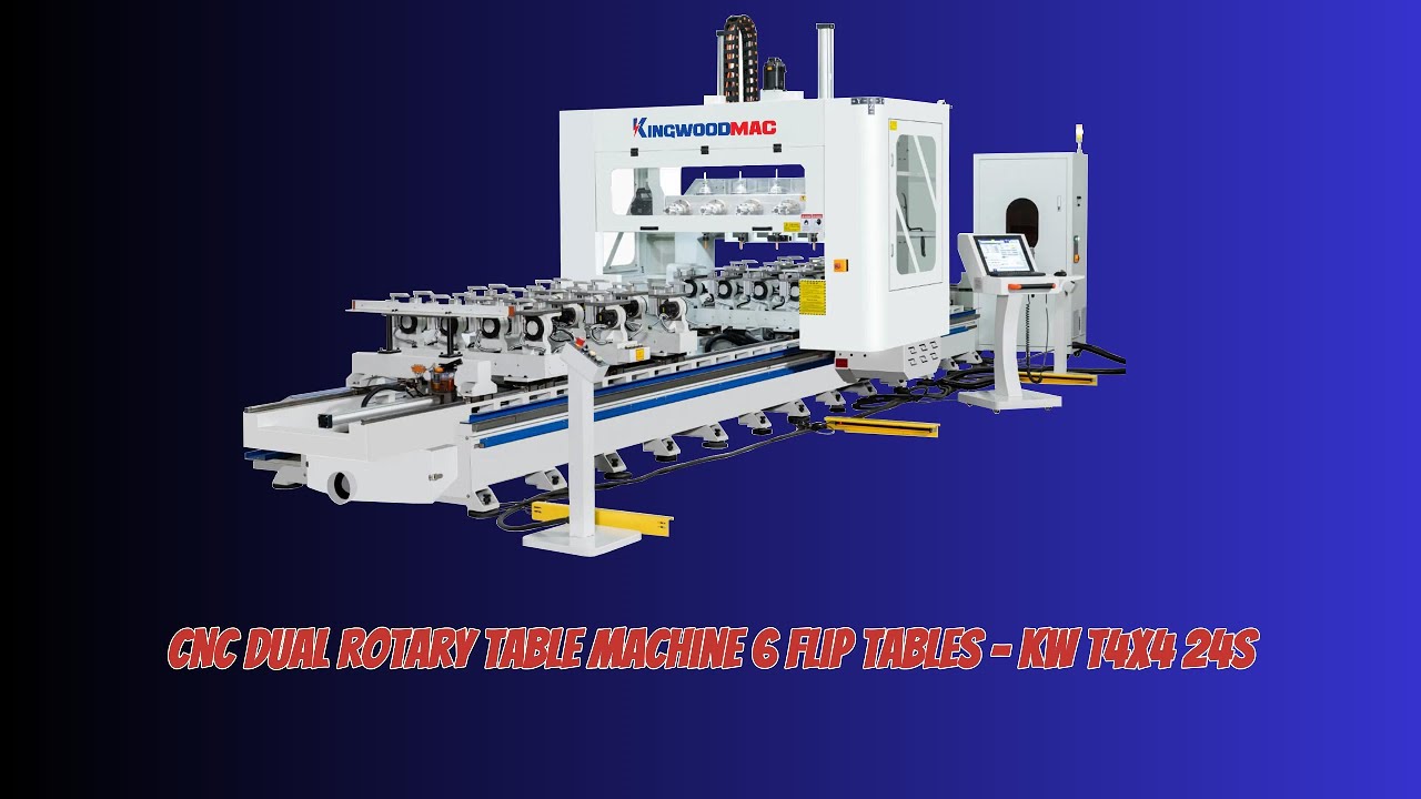 CNC Dual Rotary Table Machine 6 Flip Tables – KW T4X4 24S - YouTube