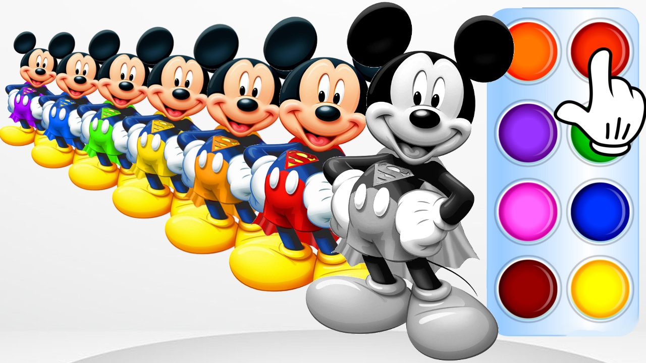 Learn Colors with Mickey Mouse Transforms Into Superman - Learning ...