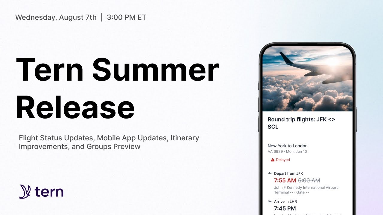 Tern's Summer Release: New Features, Real-Time Flight Updates, and ...