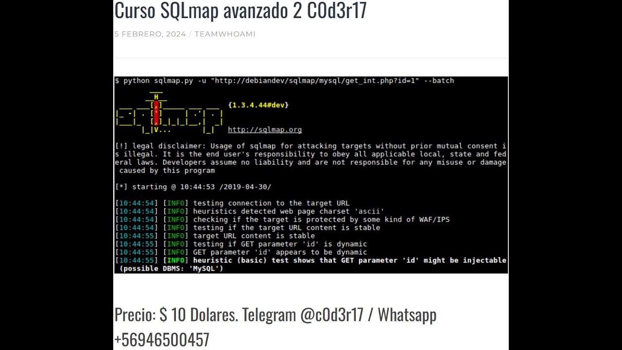 Curso Sqlmap avanzado 2 C0d3r17 - YouTube