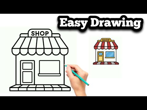 How to Draw Shop | Easy Drawing | Step by Step Tutorial | Simple ...