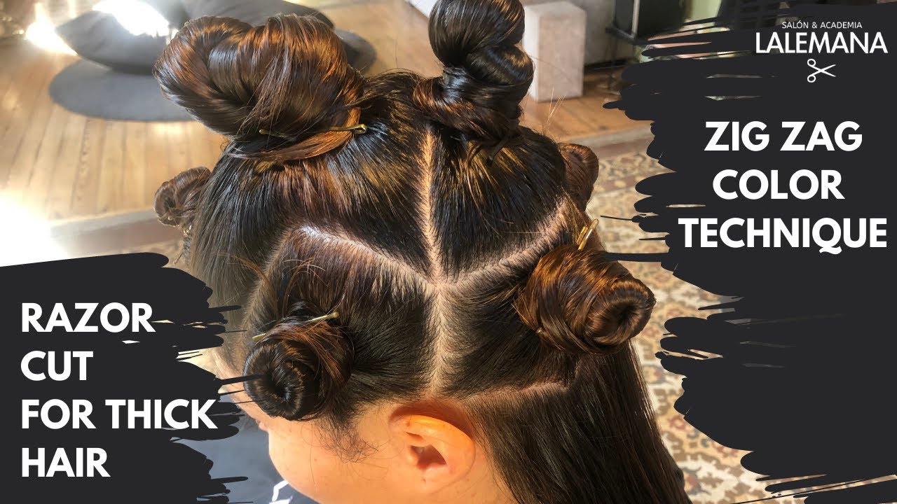 Video tutorial womens' hair color and cut with razor - YouTube