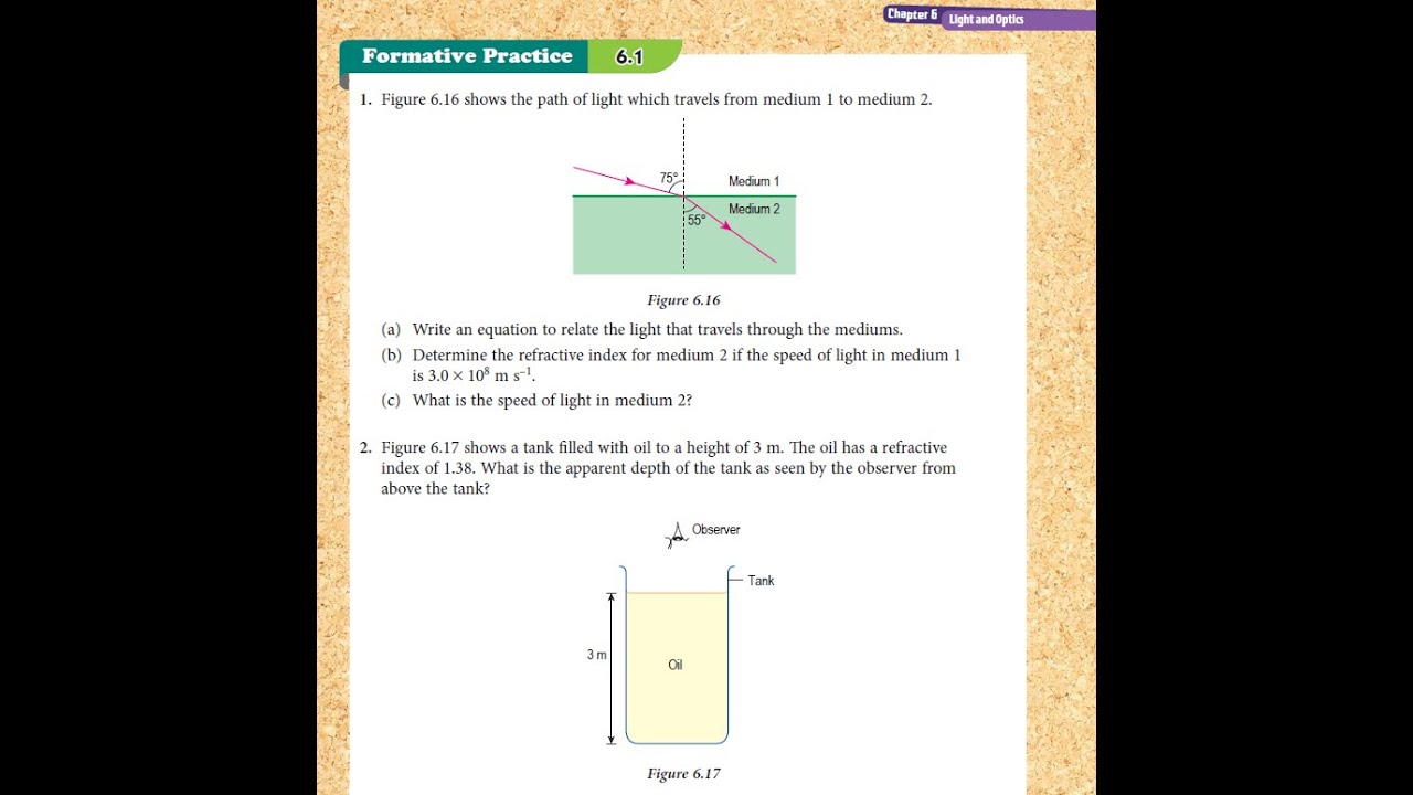 Formative Practice 6.1 (Refraction Of Light) - YouTube