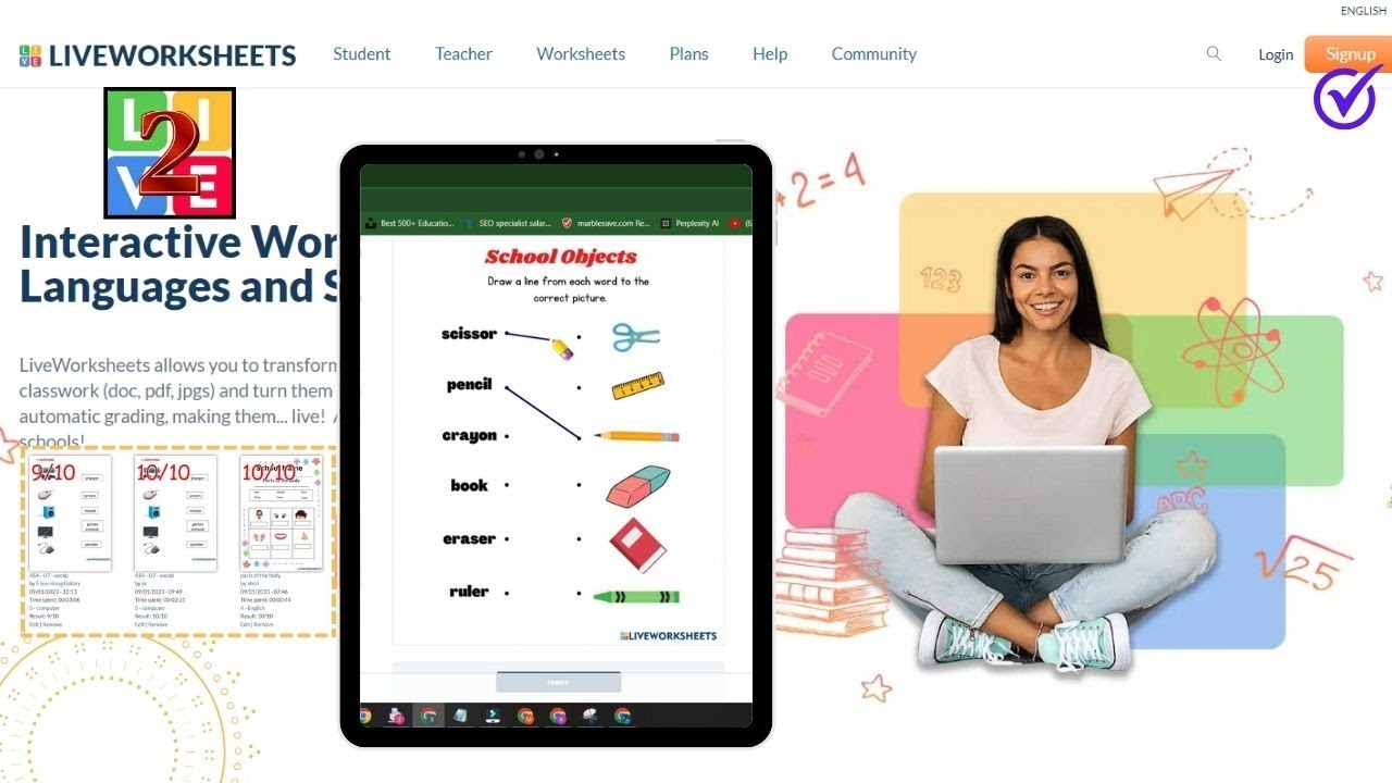 liveworksheet matching activity || E worksheet custom link share ...