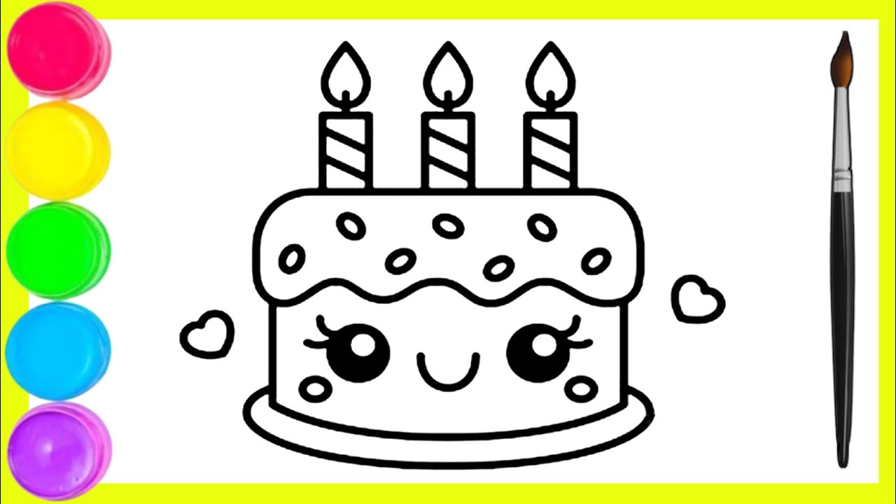 How To Draw a Cake Drawing Very Easy Step By Step, Cake Drawing Very ...