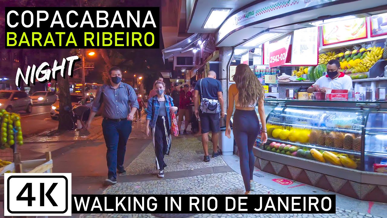 Walking in Copacabana: Barata Ribeiro at Night | Rio de Janeiro, Brazil ...