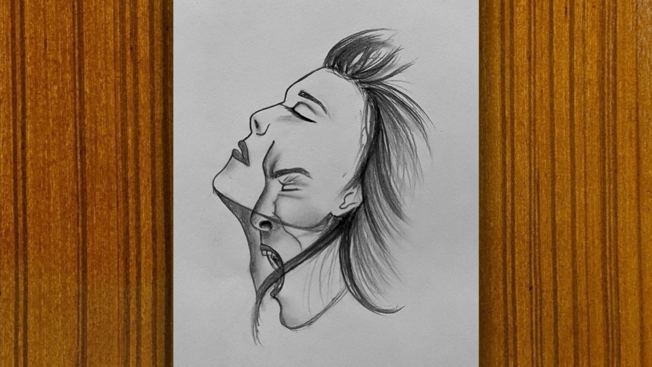 happy face but sad inside drawing | crying girl drawing - YouTube