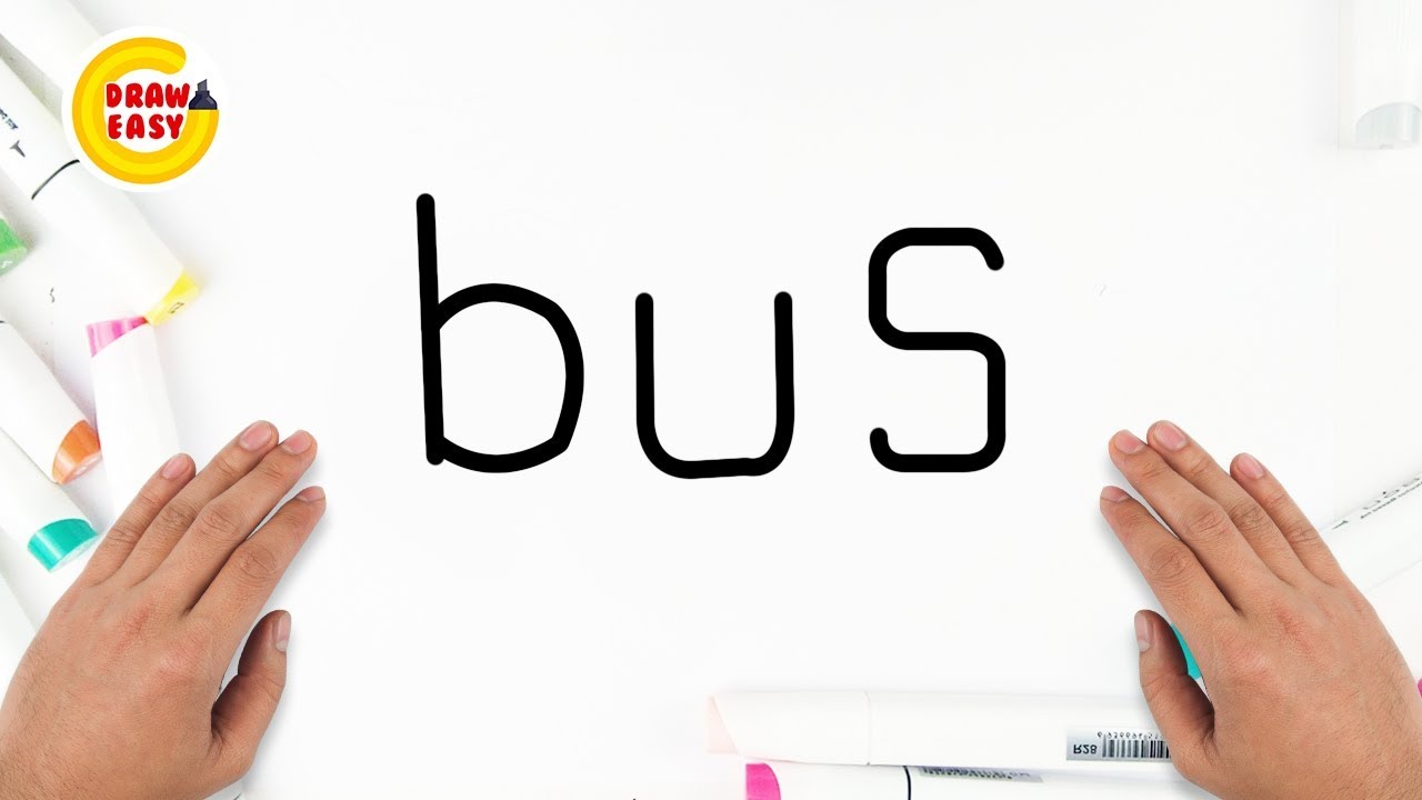 Draw Easy How To Draw A Bus Using The Word Bus Draw Easy YouTube draw-easy-how-to-draw-a-bus-using-the-word-bus-draw-easy-youtube