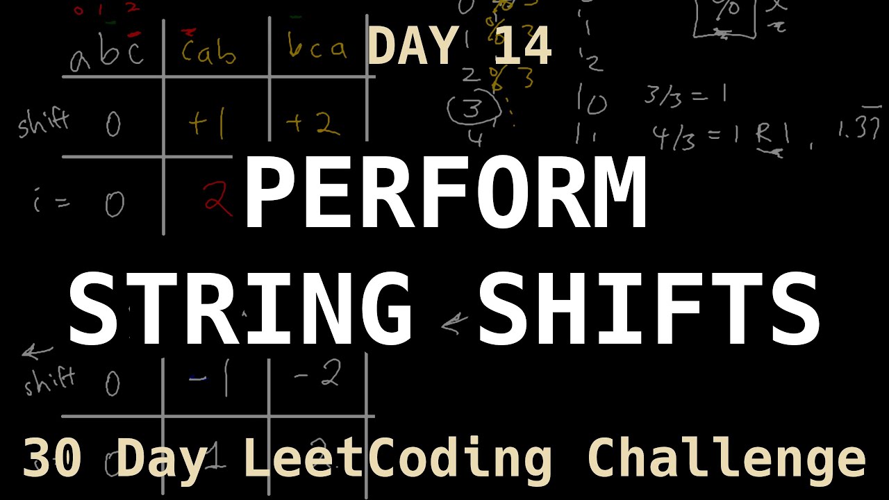 Perform String Shifts 0ms Leetcode Day 14 Challenge Youtube