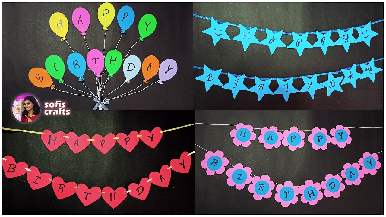 Simple Birthday Banner Ideas Birthday Decoration Birthday Party Diy YouTube Simple Birthday Banner Ideas Birthday Decoration Birthday Party Diy YouTube