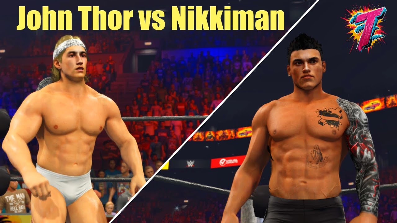 John Thor vs Nikkiman #hotshotsprowrestling #wwe2k23 #twistandfoldgaming - YouTube