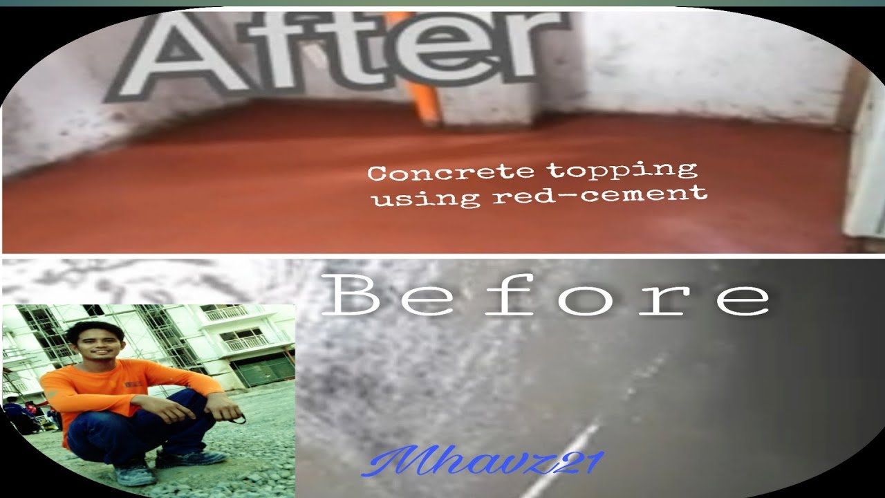 Simple red cement flooring concrete toppings. - YouTube