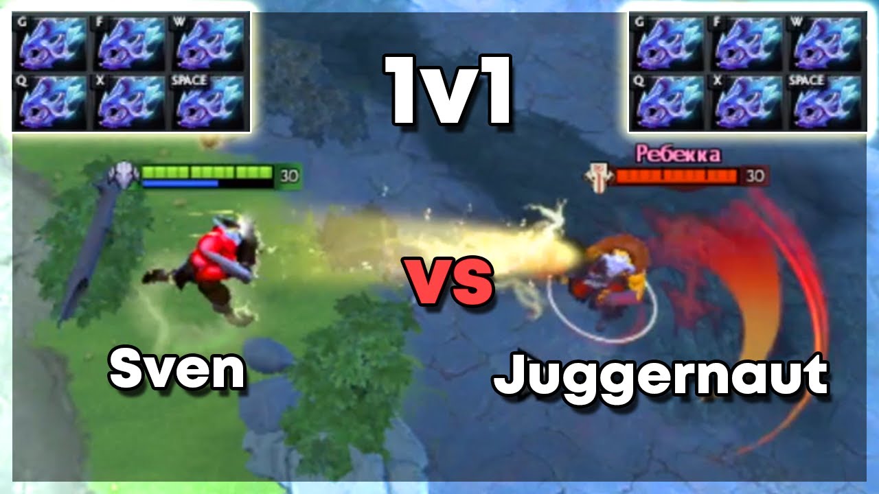 Sven vs Juggernaut with 6x Moonshards - Dota 2 1v1 - YouTube