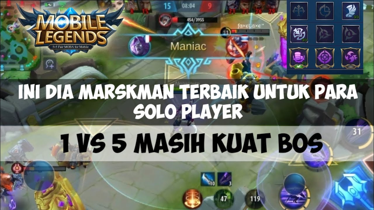 HERO MM TERBAIK UNTUK SOLO PLAYER, DENGAN ITEM DAN BUILD TERBAIK GINI ...