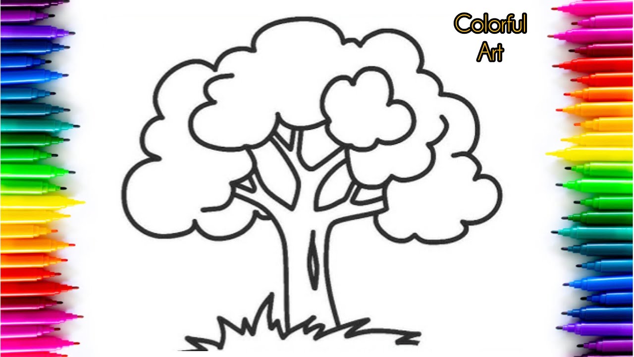 Easy Tree Drawing | Simple Tree Sketch Step by Step | Nature Ar - YouTube