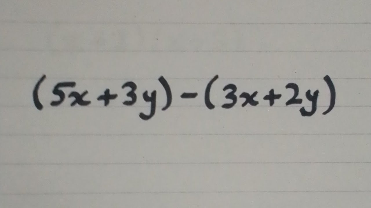  5x 3y 3x 2y Subtraction Of Algebraic Expressions YouTube