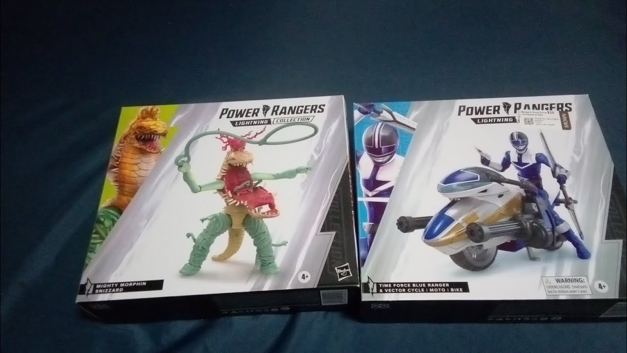 Unboxing Mighty Morphing Power Rangers Snizard & Time force Blue Ranger ...