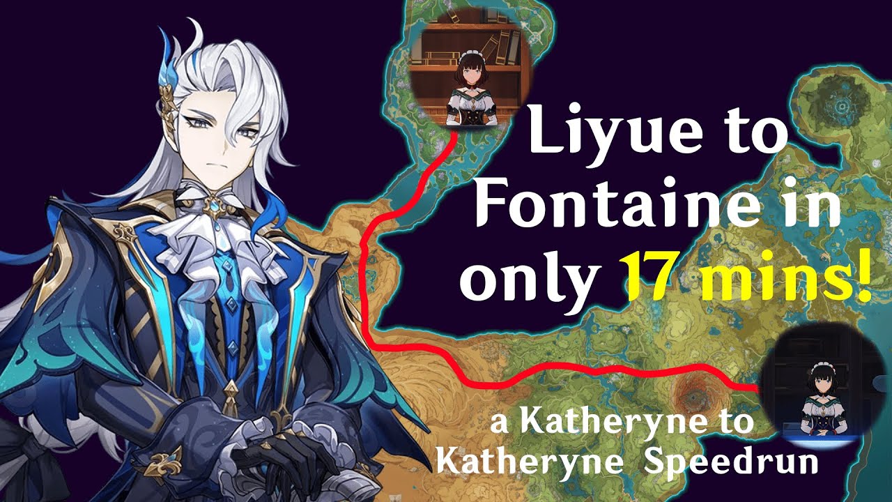 Liyue to Fontaine Speedrun in 17:30.13 Former WR (Katheryne to Katheryne) - YouTube