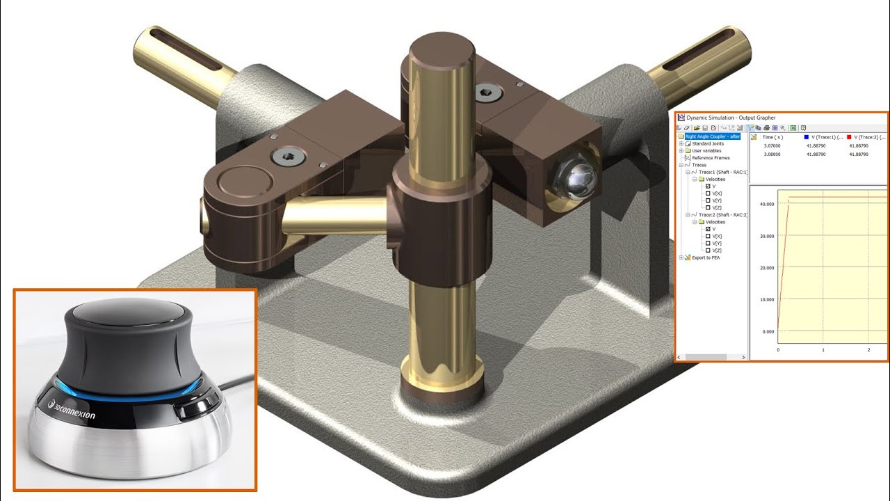 Tutorial Inventor - 180 RIGHT ANGLE COUPLER - Dynamic Simulation - YouTube
