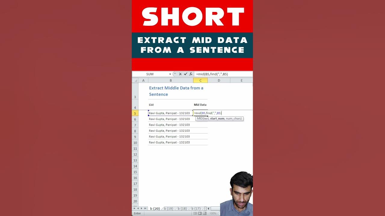 Extract Mid Name From A Sentence In Excel short shorts excel YouTube extract-mid-name-from-a-sentence-in-excel-short-shorts-excel-youtube