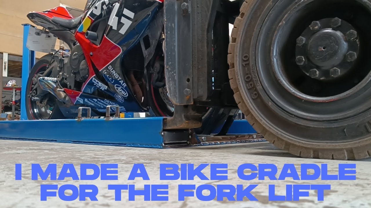 I Made a Mobile Bike Ramp / Cradle For The Forklift - YouTube