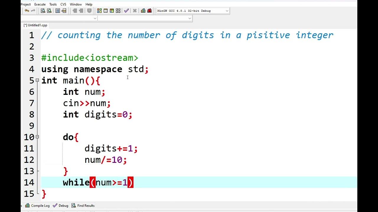 Counting number of digits in an integer number - YouTube