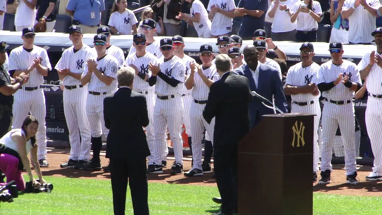 Michael Jordan Introduced at Derek Jeter Day Retirement Ceremony Yankee ...