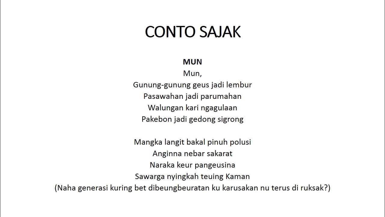 BASA SUNDA KELAS 5: PANGAJARAN 5(SAJAK SUNDA) - YouTube