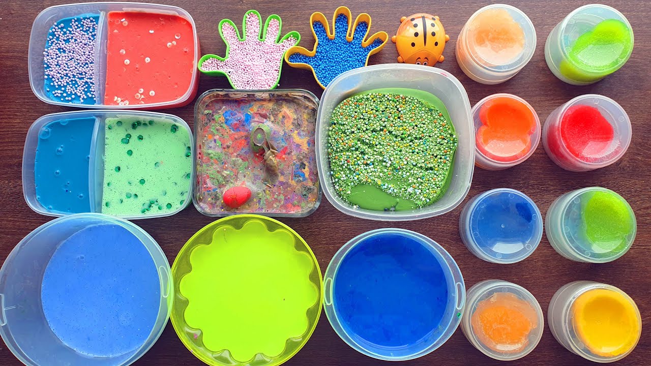 Slime Mixing Together Big Slime Smoothie - YouTube