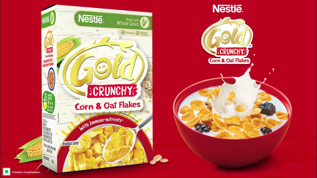 Nestlé GOLD Crunchy Corn & Oat Flakes - YouTube