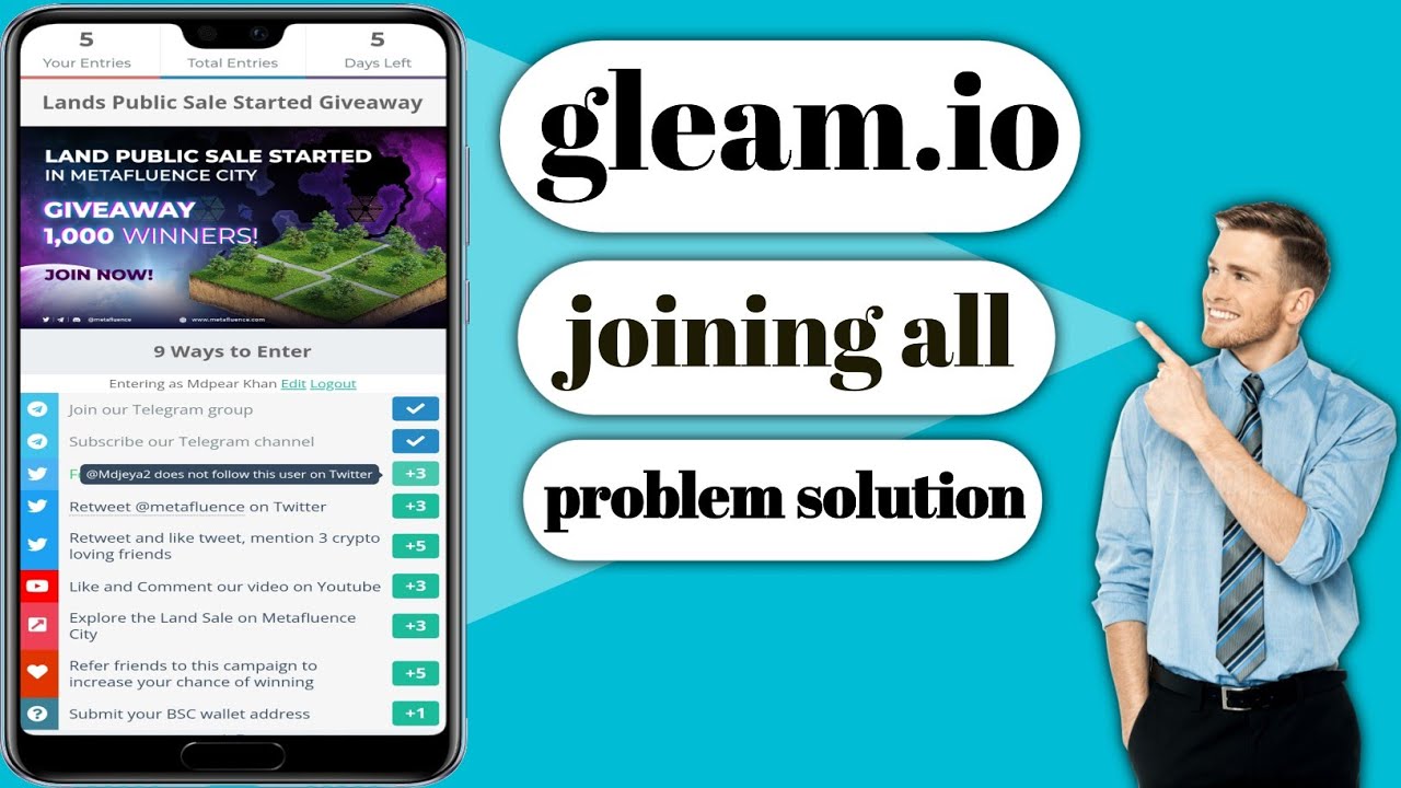 How to join gleam.io Airdrop। gleam.io joining all problem solution no ...