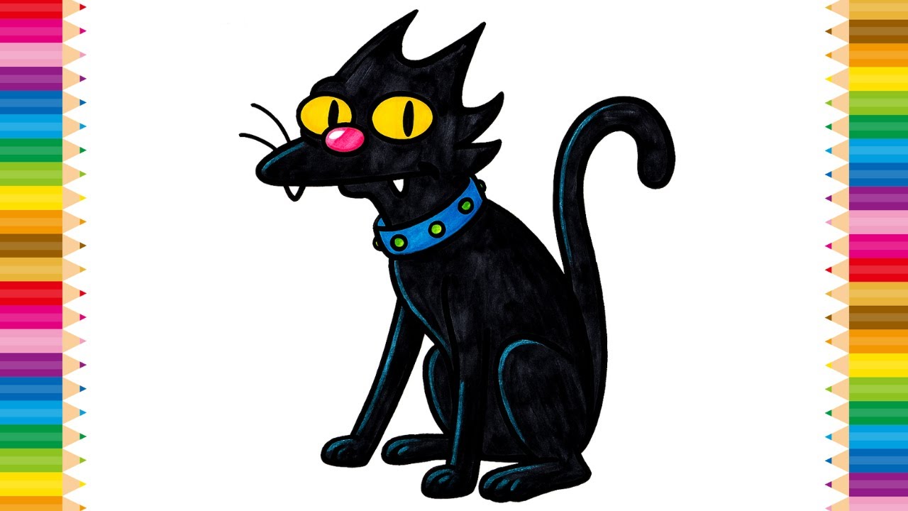 How to Draw Snowball Cat | Simpsons - YouTube