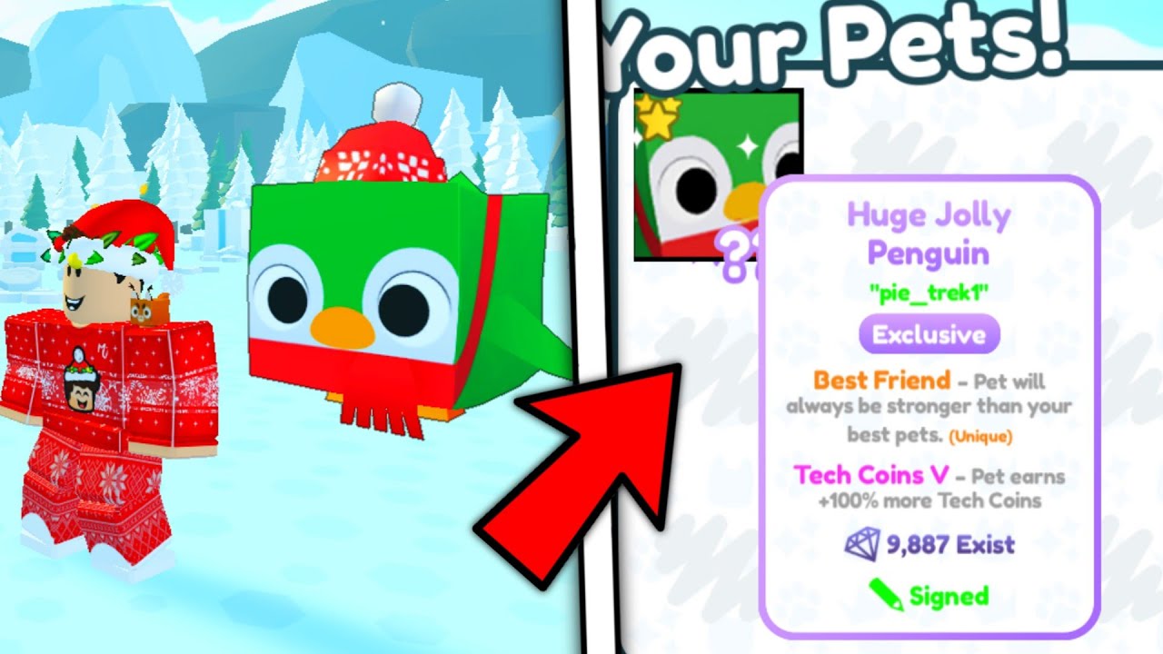 🥳 YAY! 🐧 I HATCHED A HUGE JOLLY PENGUIN! ️🎄 | Pet Simulator X Roblox ...
