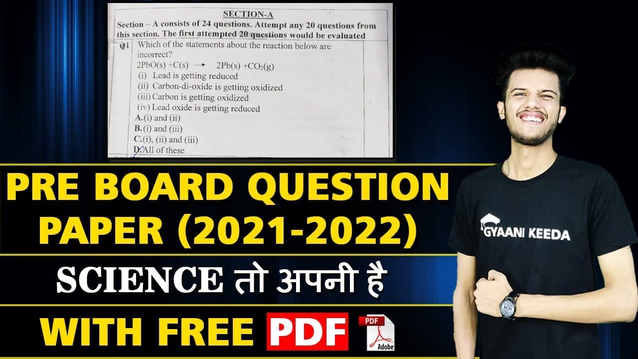 Class 10 science Term-1 preboard question paper 2021-2022 complete ...