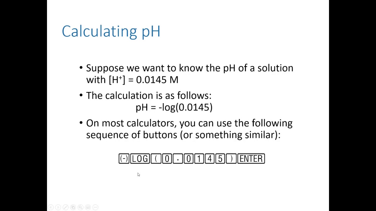 Chemistry 110, Chapter 8 -- Part 2: pH and Acid-Base Calculations - YouTube