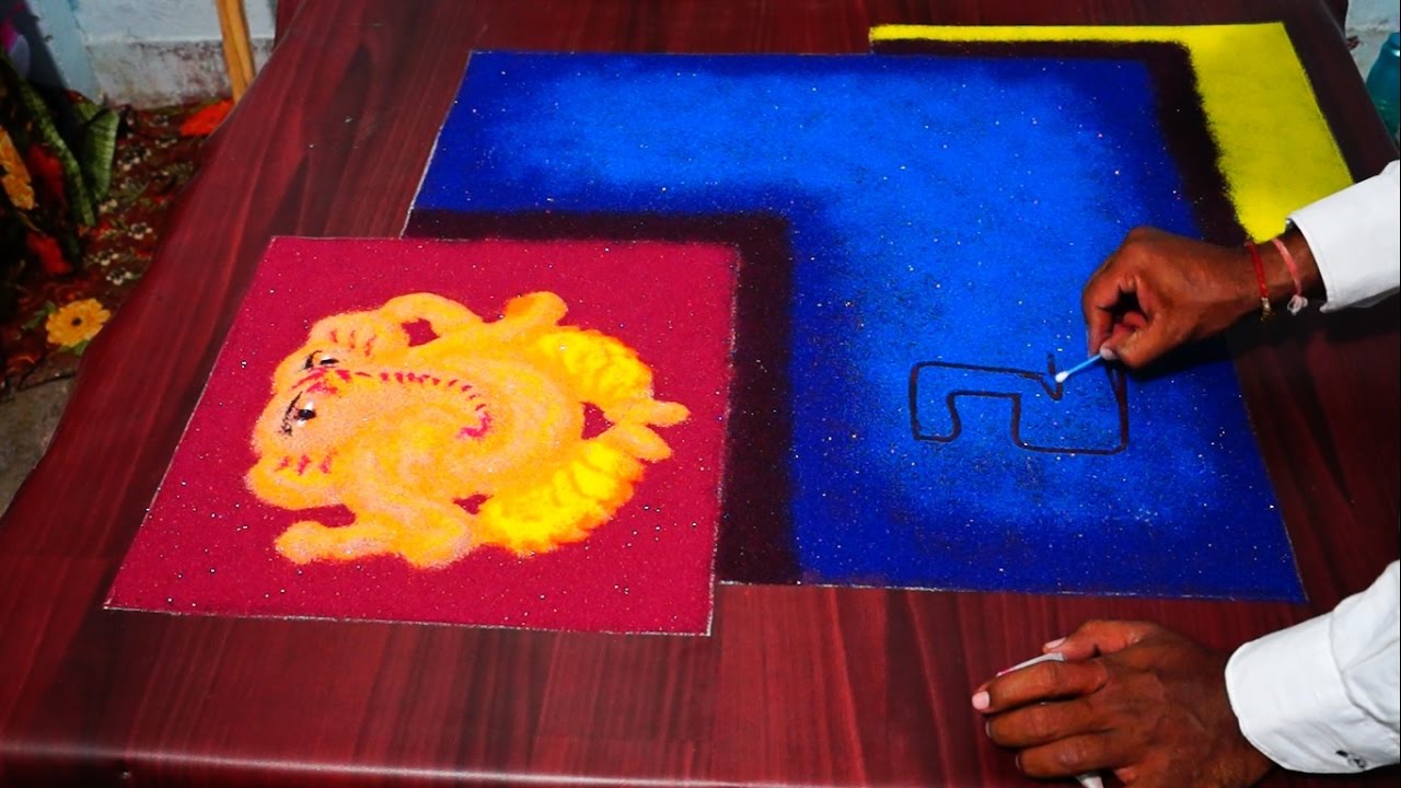 Simple Lord Ganesh 3D Adventures Rangoli Design || By Indian Rangoli ...