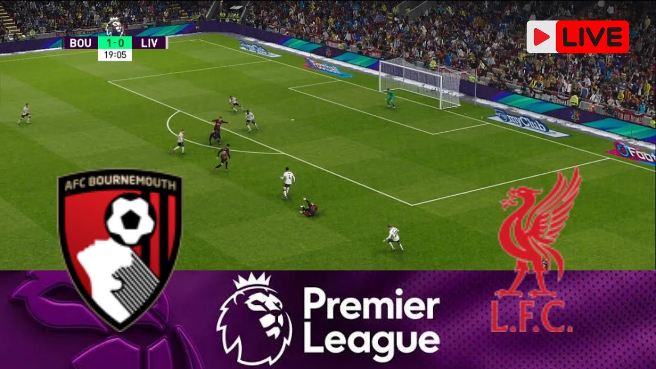 LIVE Bournemouth vs Liverpool Premier League 2425 Full Match Video Game Simulation - YouTube