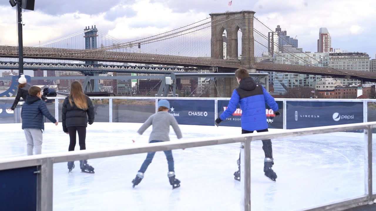 Ice Skate on Rooftop with Skyline Views of NYC! | Localish - YouTube