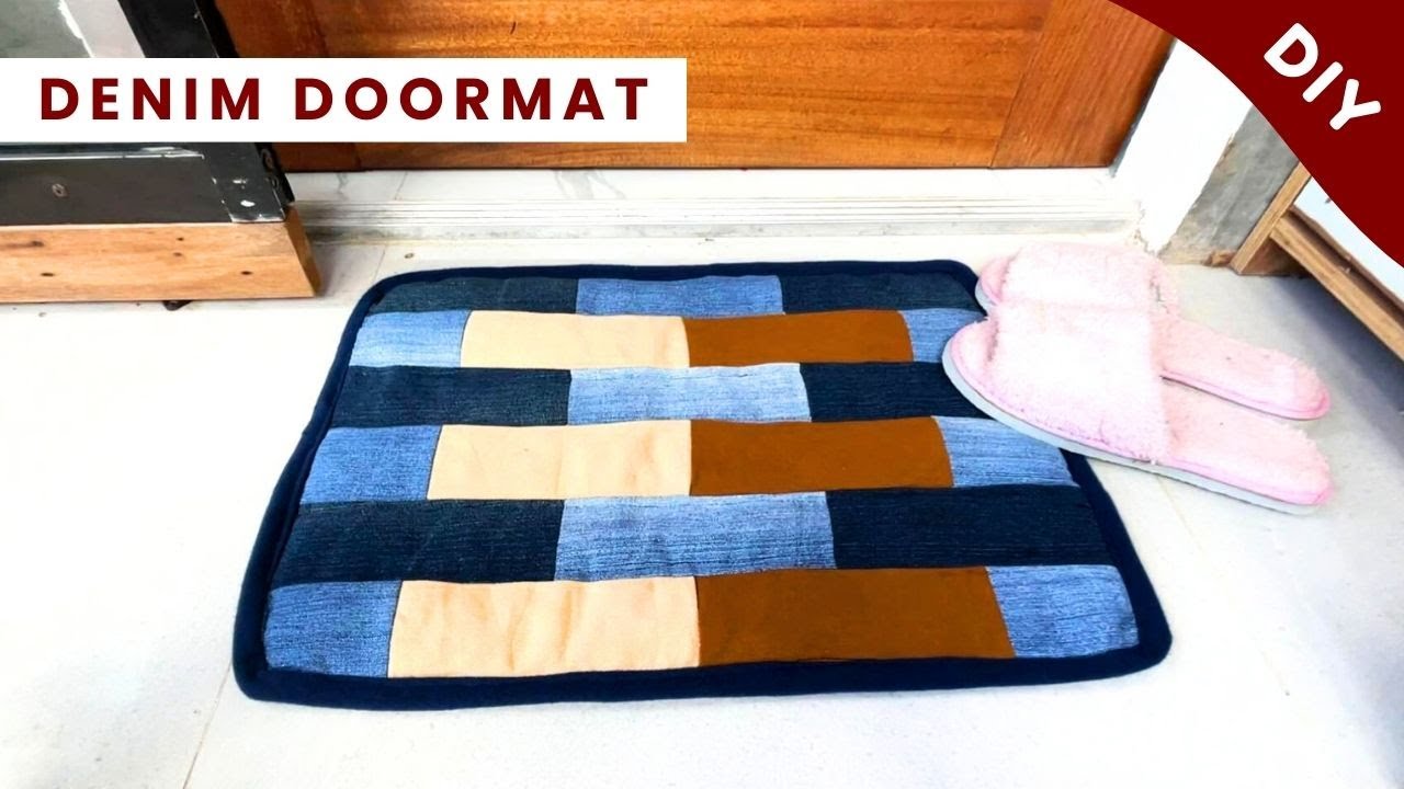 DIY Denim Doormat | How to make a doormat from old jeans - YouTube