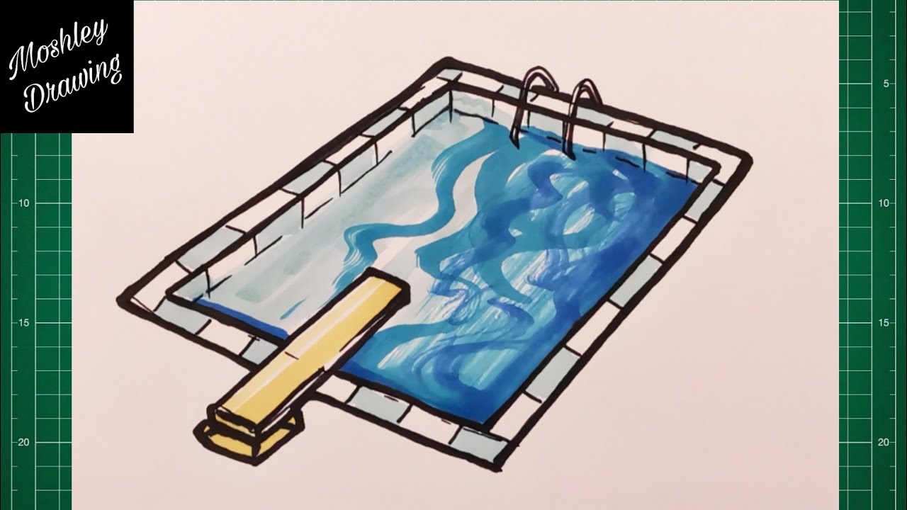 How to Draw a Swimming Pool - YouTube