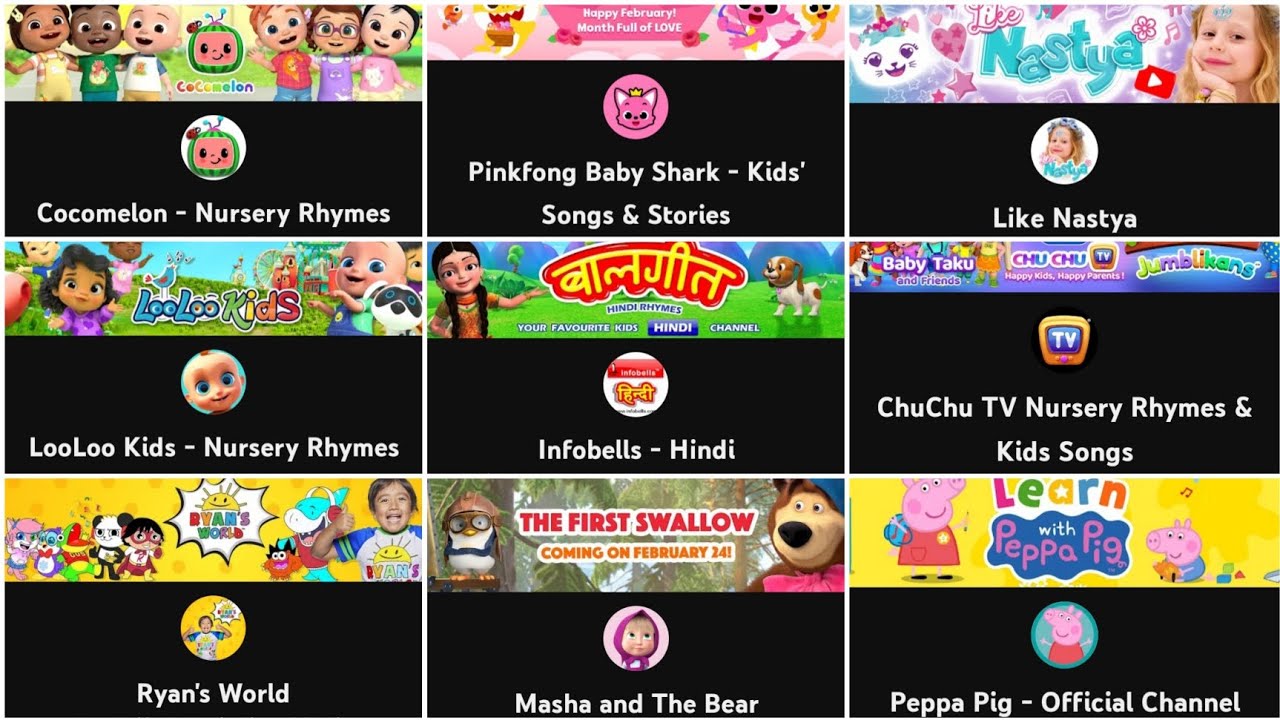 30 most subscribed kids channel on - YouTube - YouTube