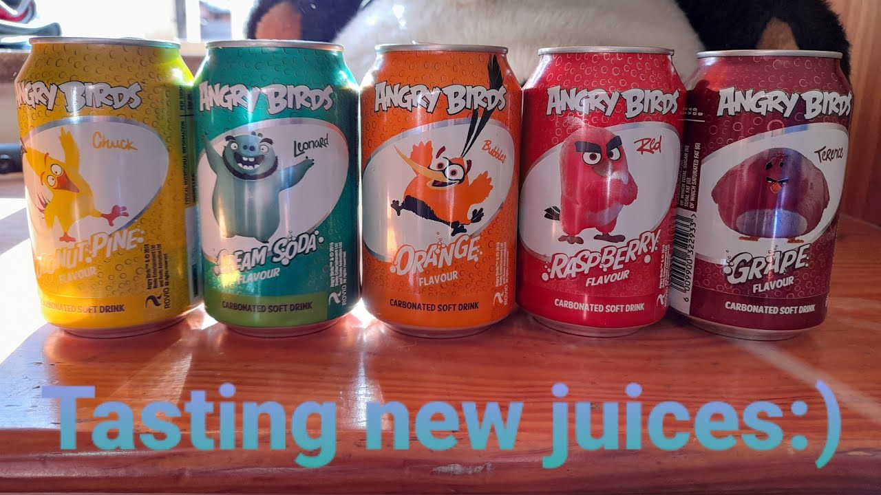 Trying out New Angry Birds carbonated drinks. - YouTube