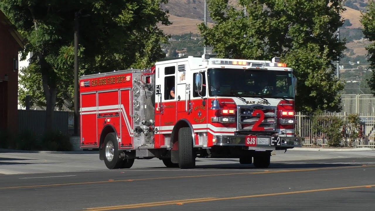 San Jose Fire Dept. Engine 2 Responding - YouTube
