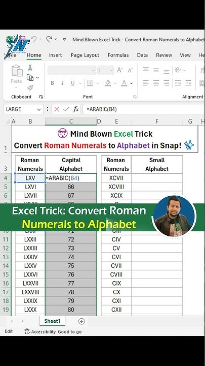 Excel Interview Question: Convert Roman Numerals to Alphabet #exceltips ...