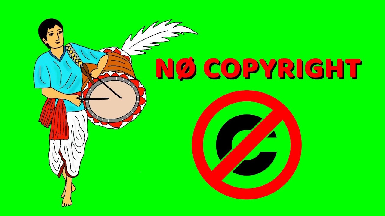 Dhak Music With Green Screen Animation || No Copyright Dhak || Durga ...