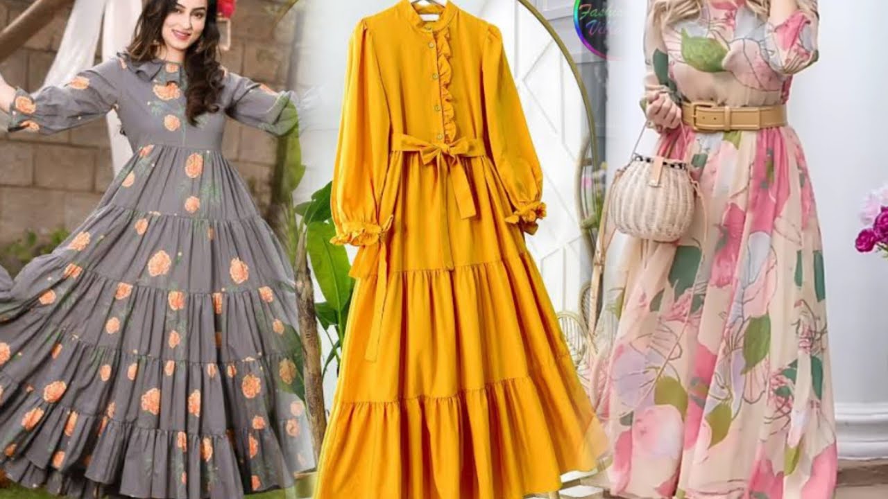 Frill Frock | Frill Frock Design | Long Frock | Long Maxi Design ...