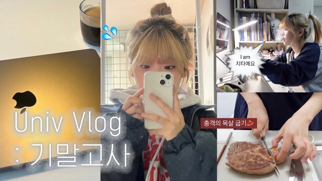 셤기간 밥 차리는 게 이렇게 힘든 거냐며💦 초현실적인 자취생 연대생 시험기간 브이로그ㅣ쫑알쫑알 공부하기 종강 허접한 요리