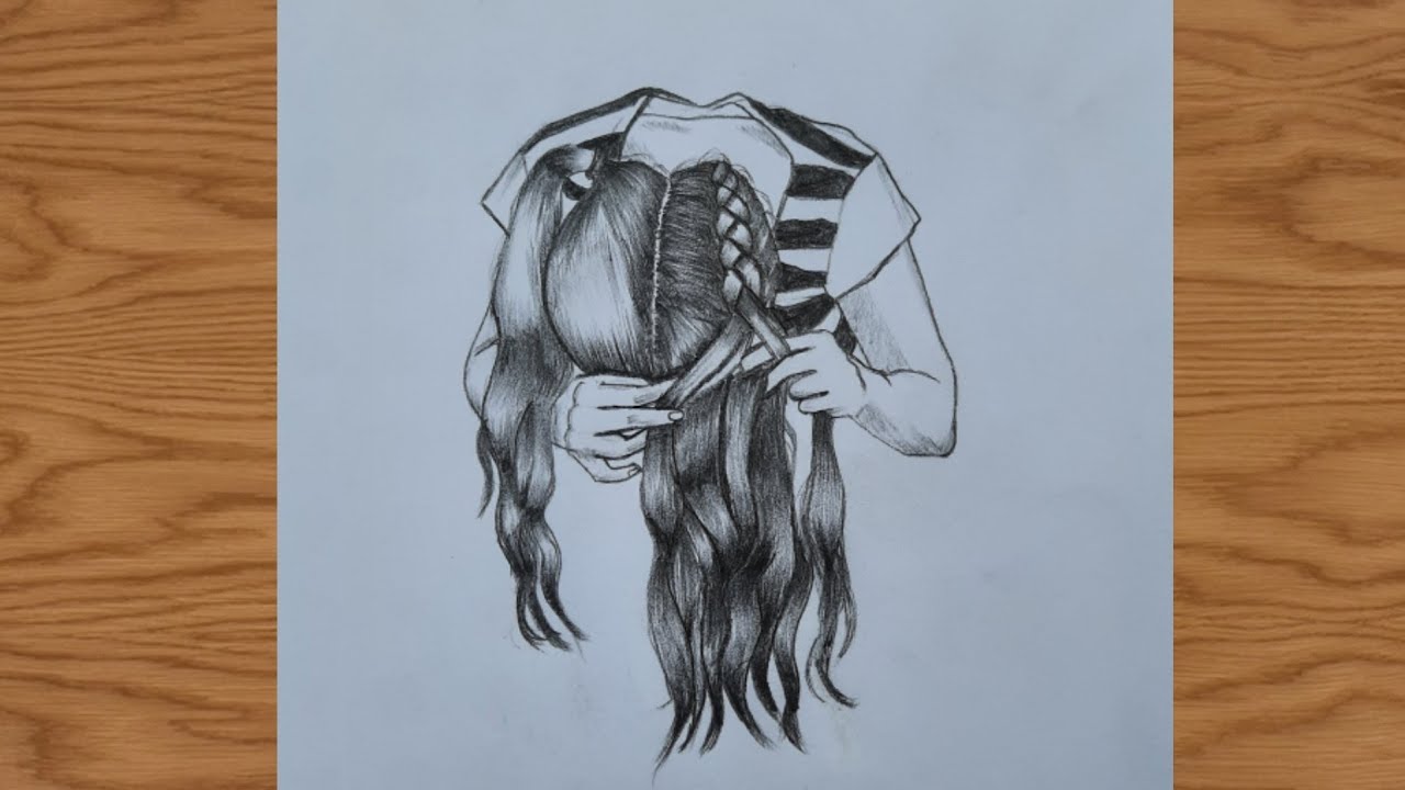 How to Draw a cute girl with DOUBLE BUNS hair|| tutorial video for ...