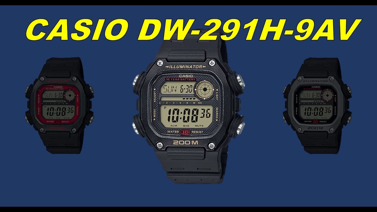 Casio DW291H-9AV Watch Overview - YouTube
