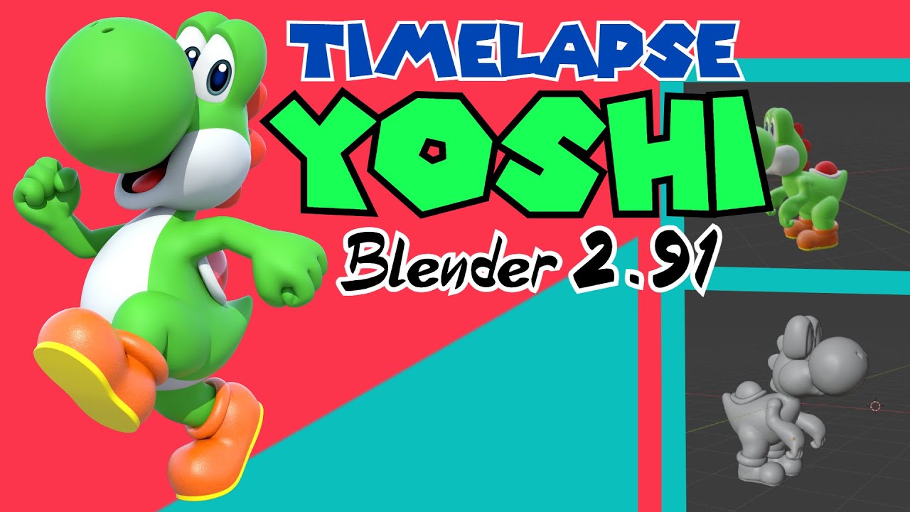 TIMELAPSE YOSHI CON BLENDER 2.91 - YouTube